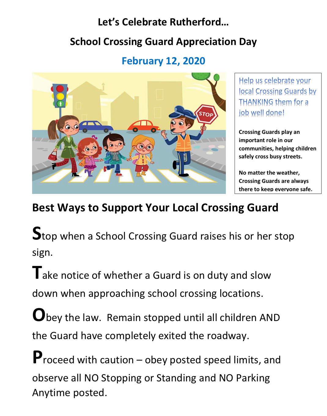 School Crossing Guard Appreciation Day - Kindergarten Center