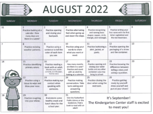 August Activities - Kindergarten Center