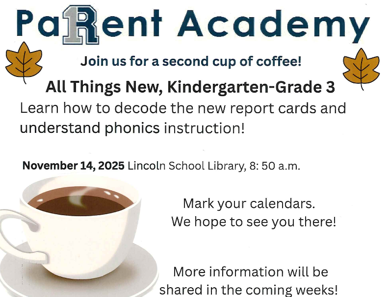 Attention Parents K-3! - Kindergarten Center