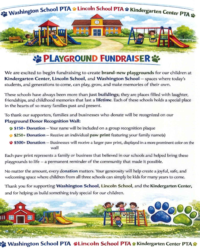 Consider Supporting Our Playground Fundraiser - Kindergarten Center