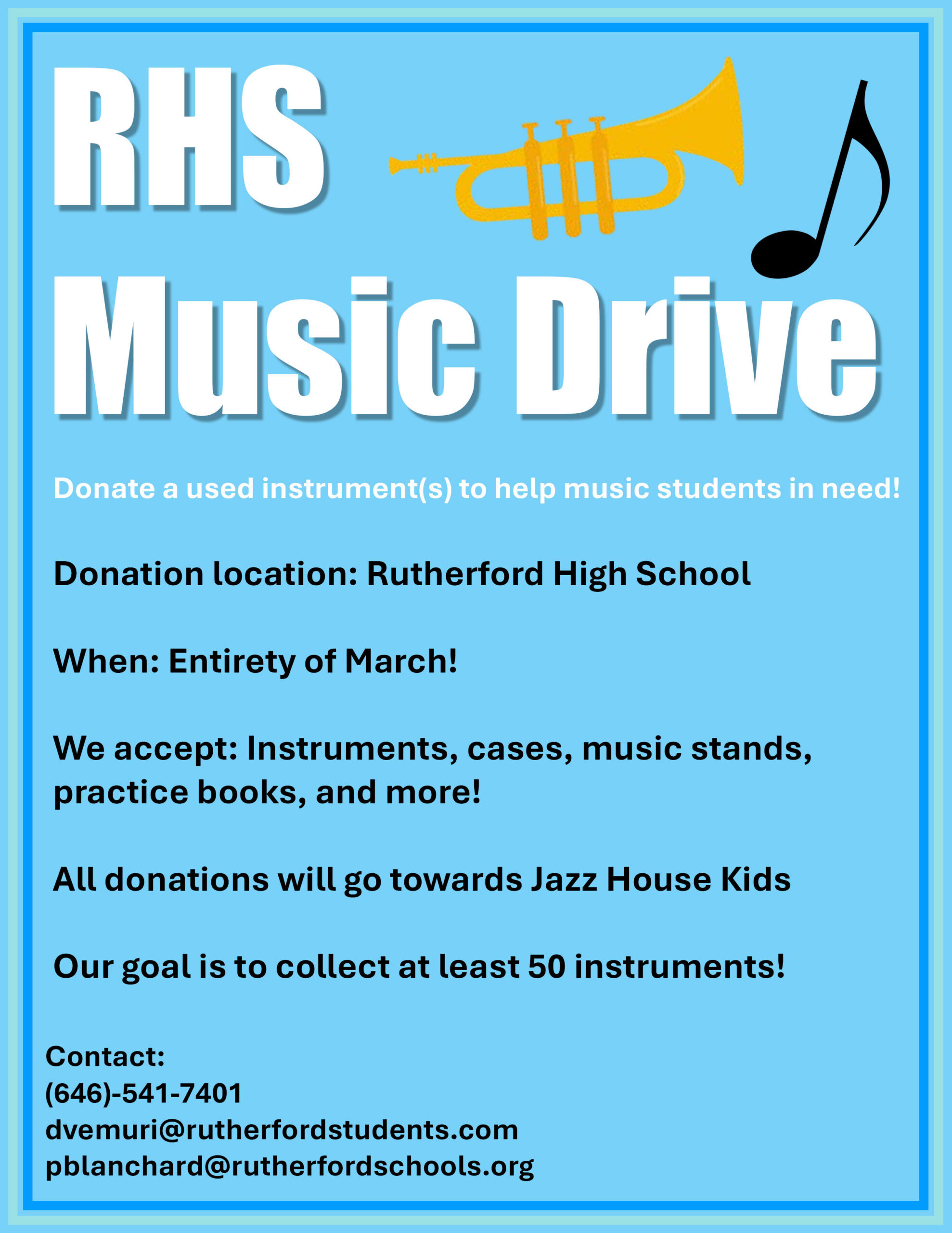 RHS Music Instrument Drive - Rutherford High School