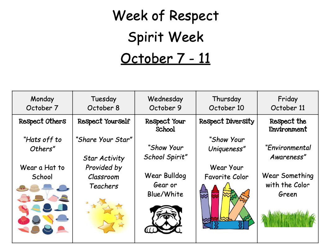 Week of Respect -Spirit Week - Washington School